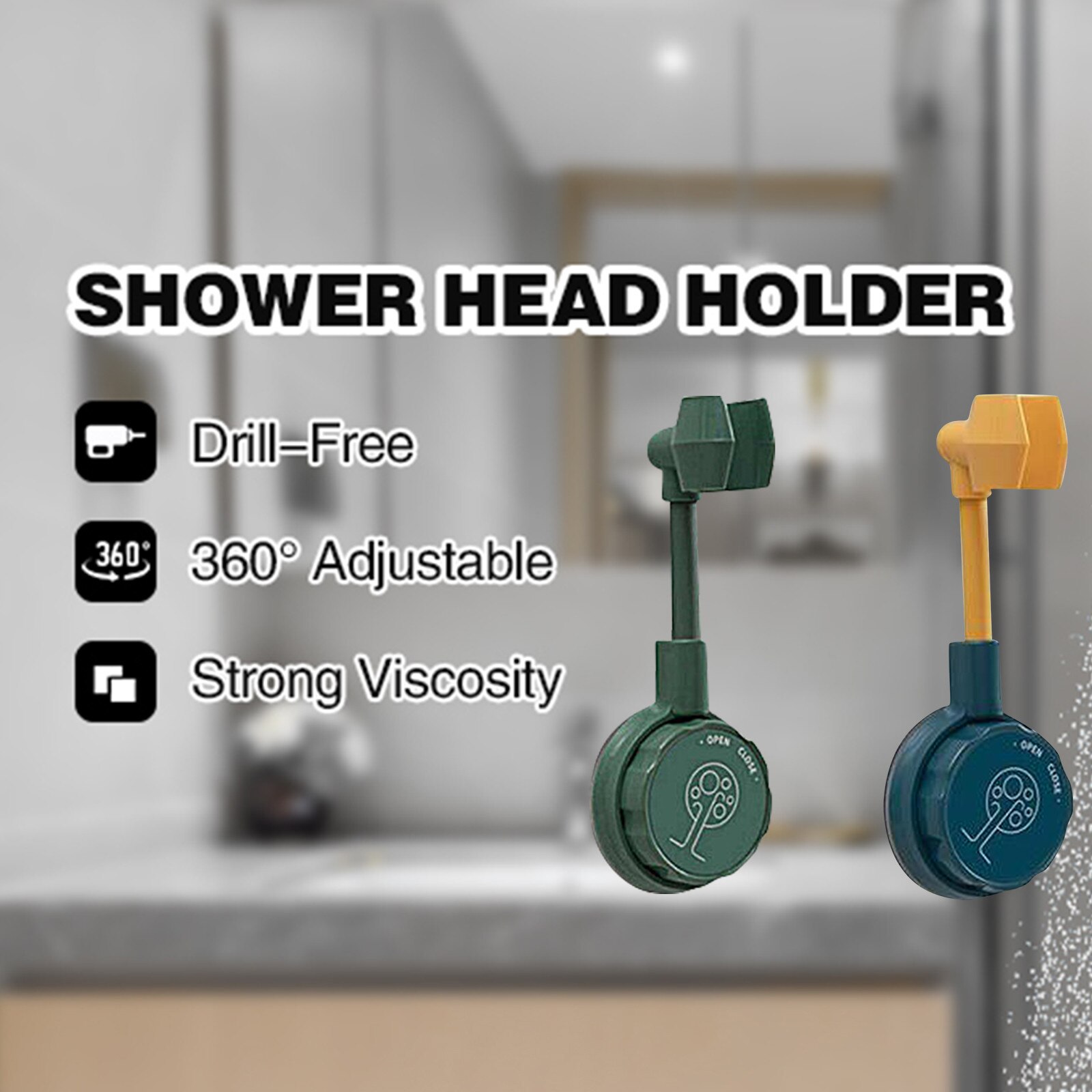 Drill Free Shower Head Mounting Bracket Clamp Seat... – Grandado