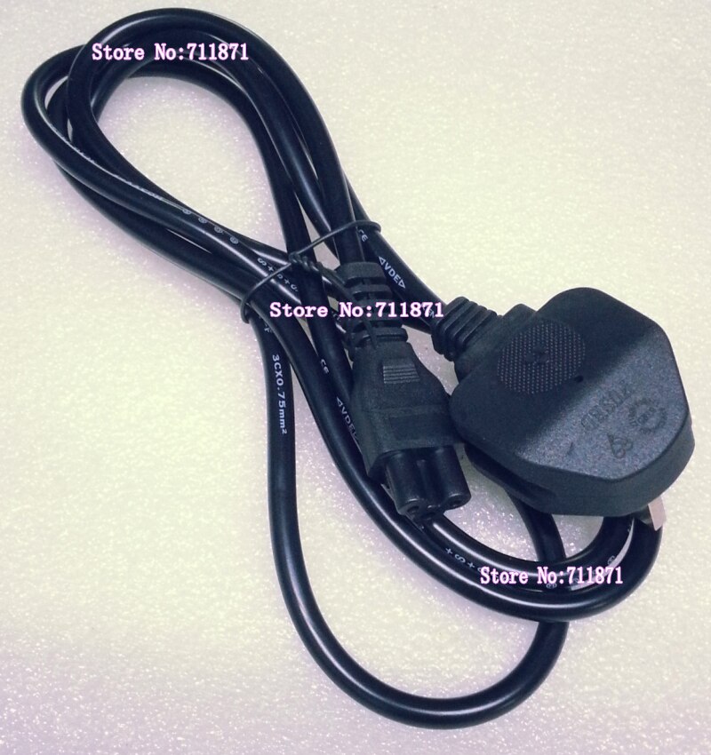 3*0.75mm Square IEC C5 UK Power Cord 180cm 3 Plug ... – Grandado