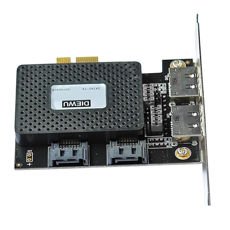 DIEWU PCI Express PCI-E 1X to 2 ESATA+2 SATA3 Expa... – Vicedeal