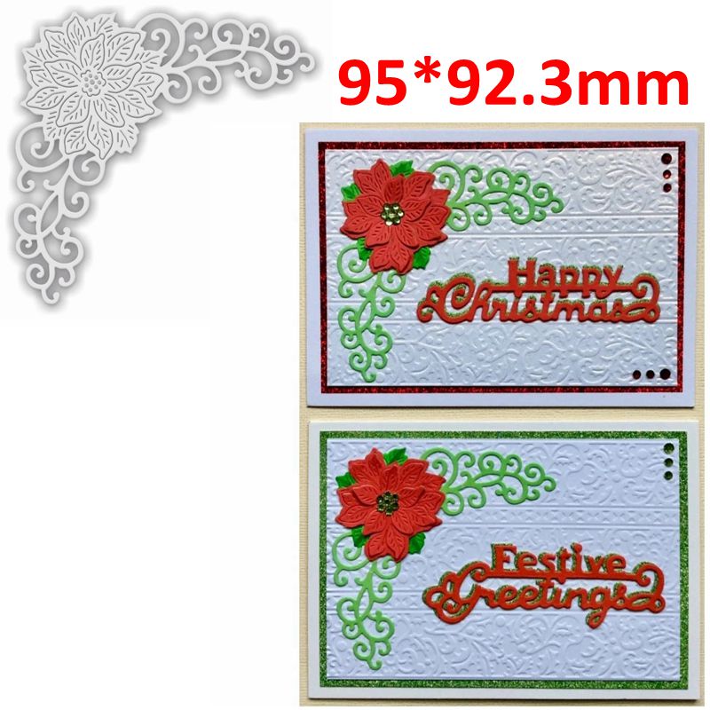 Happy Christmas Words Lace Music Note Corner Frame... – Grandado