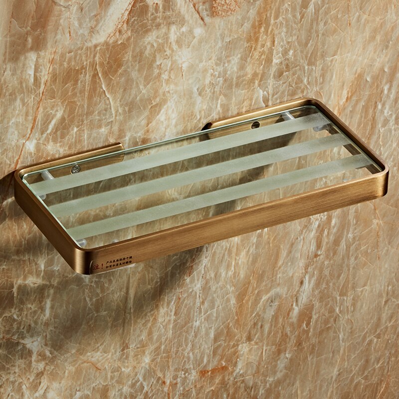 IMPEU Bathroom Shower Organizer, Glass Shelf, Wall... – Grandado