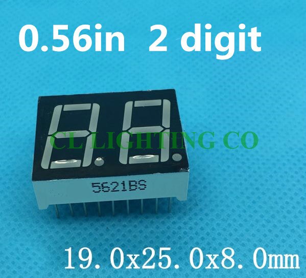 RED 0.56" inch 2 Bit 7 Segment LED Display static ... – Grandado