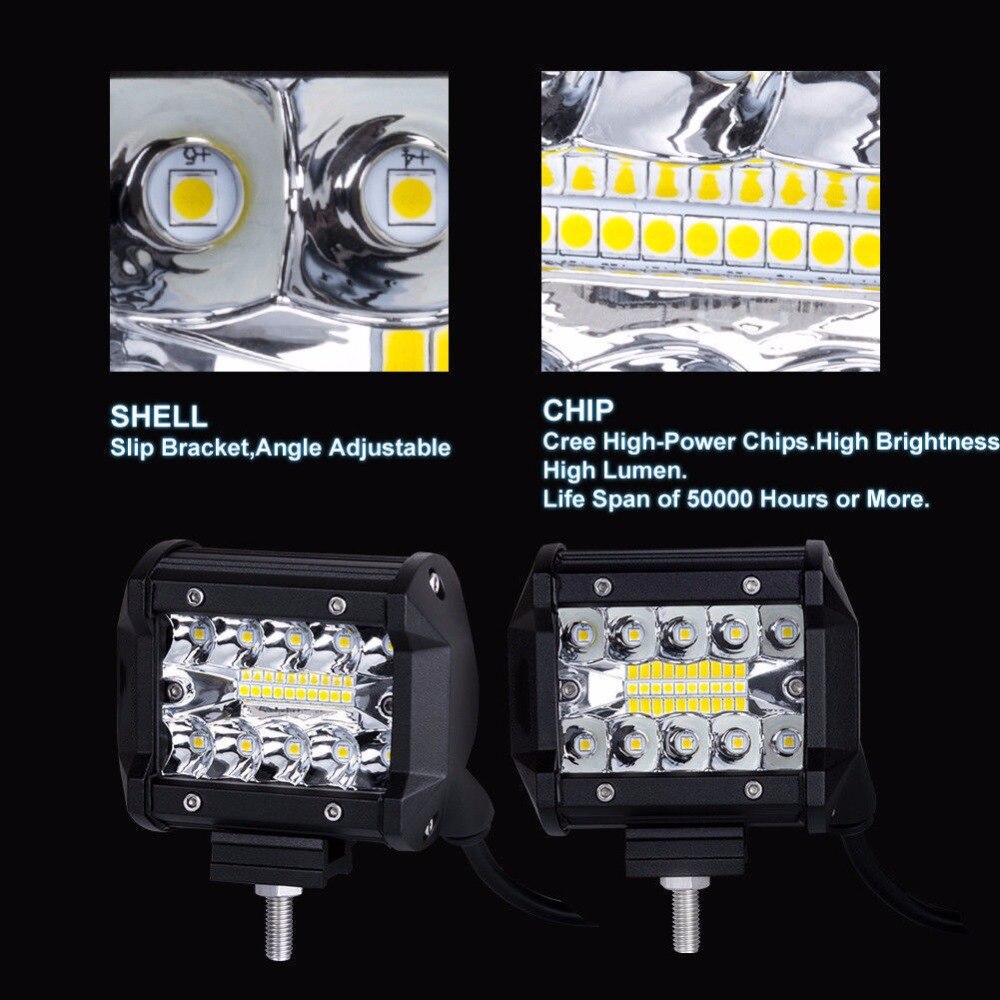 LED 4Inch 60W Offroad Spot Flood Combo 20Led Light... – Grandado