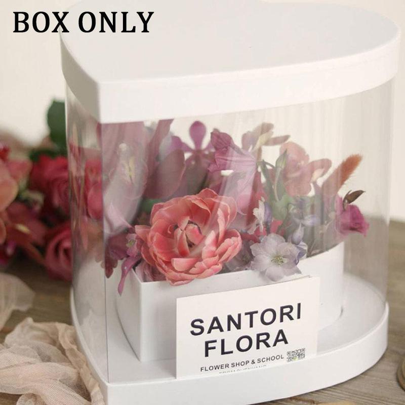 Round Heart Shape Flower Box Transparent Bouquet B... – Grandado