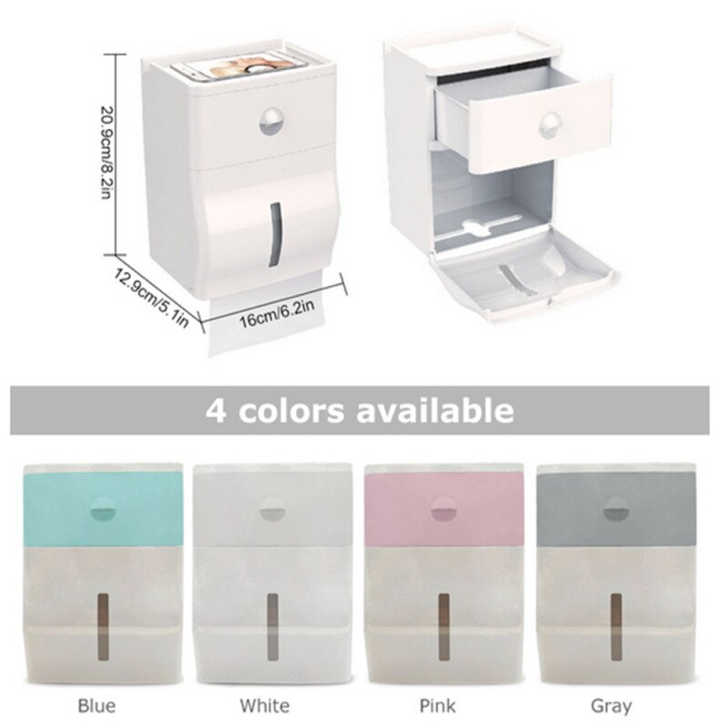 Punch-free Toilet Paper Holder Shelf Tissue Box Wa... – Grandado