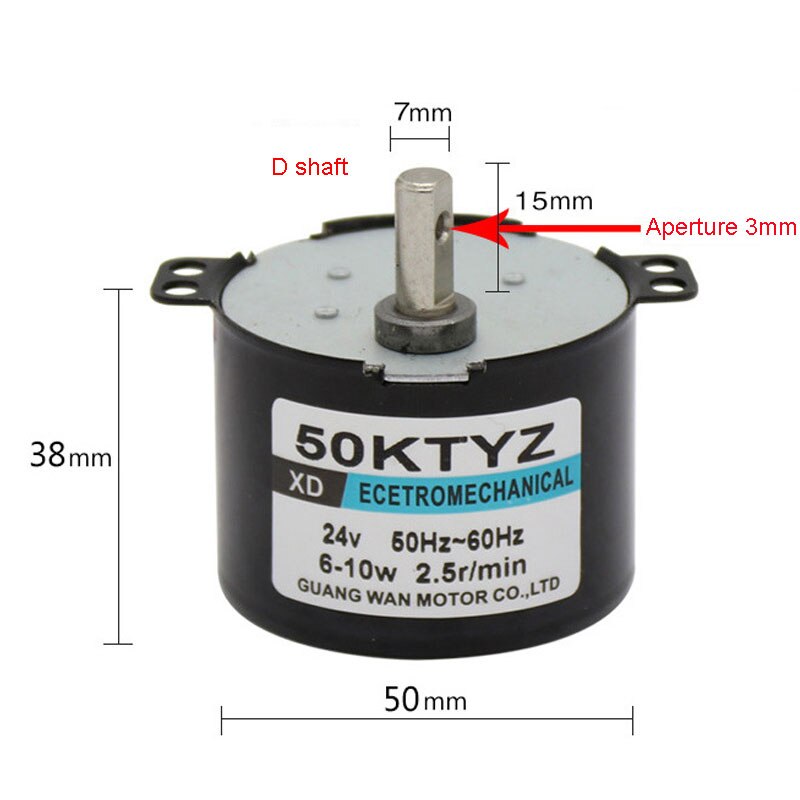 Motor síncrono de CA de 50KTYZ 24/220V CW/CCW Mini... – Vicedeal