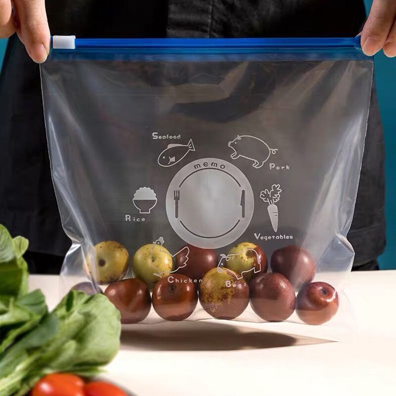 10pcs/ Set Plastic Wrap Zipper Fresh Bags Fridge F... – Grandado