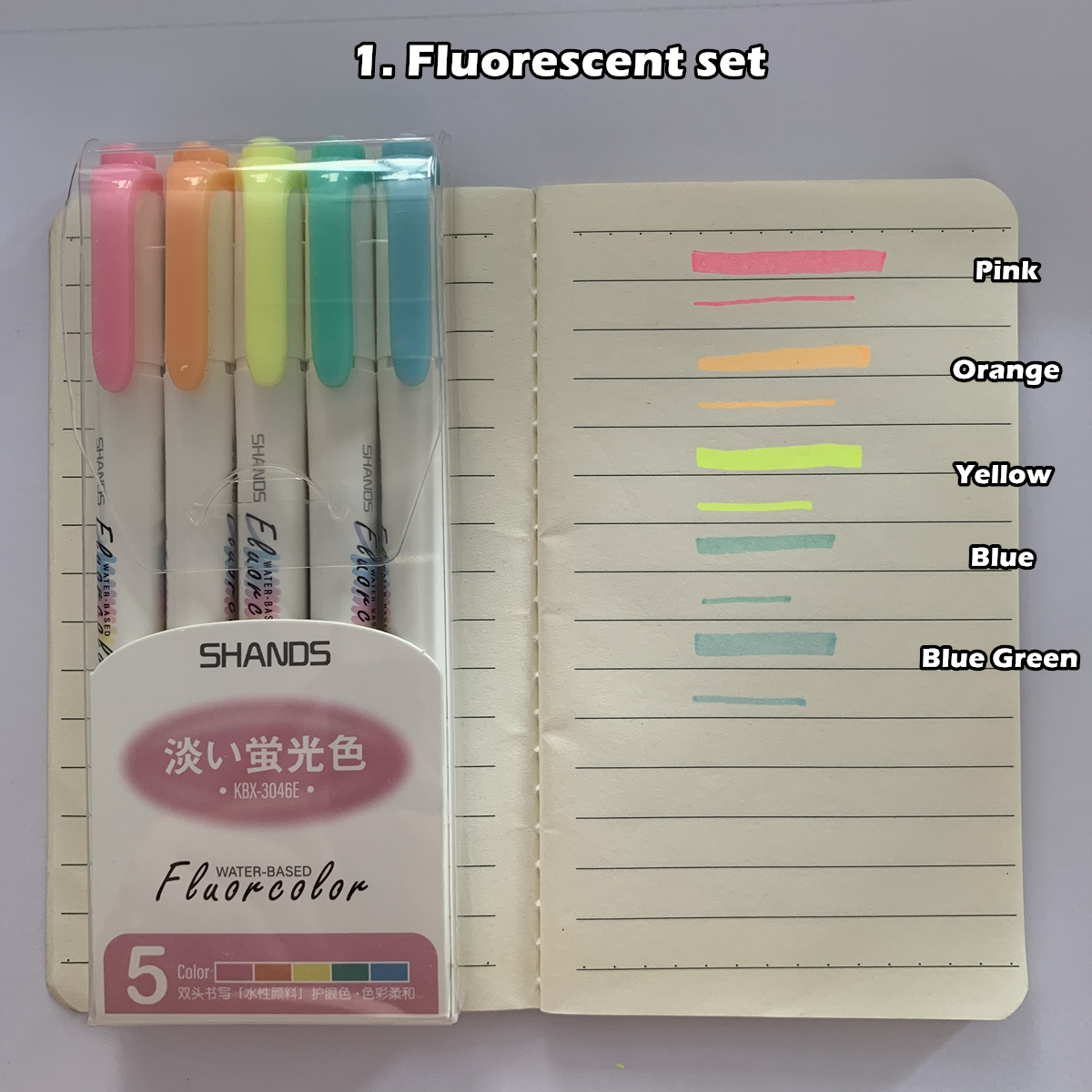 5pcs Mild Color Highlighter Pen Set Dual Side Bold... – Vicedeal