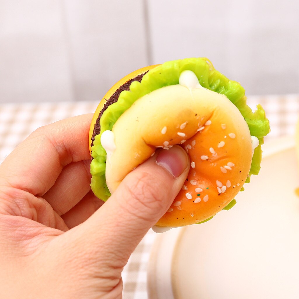Soft Simulated Burger Bread Squishies Doll For Kid... – Grandado