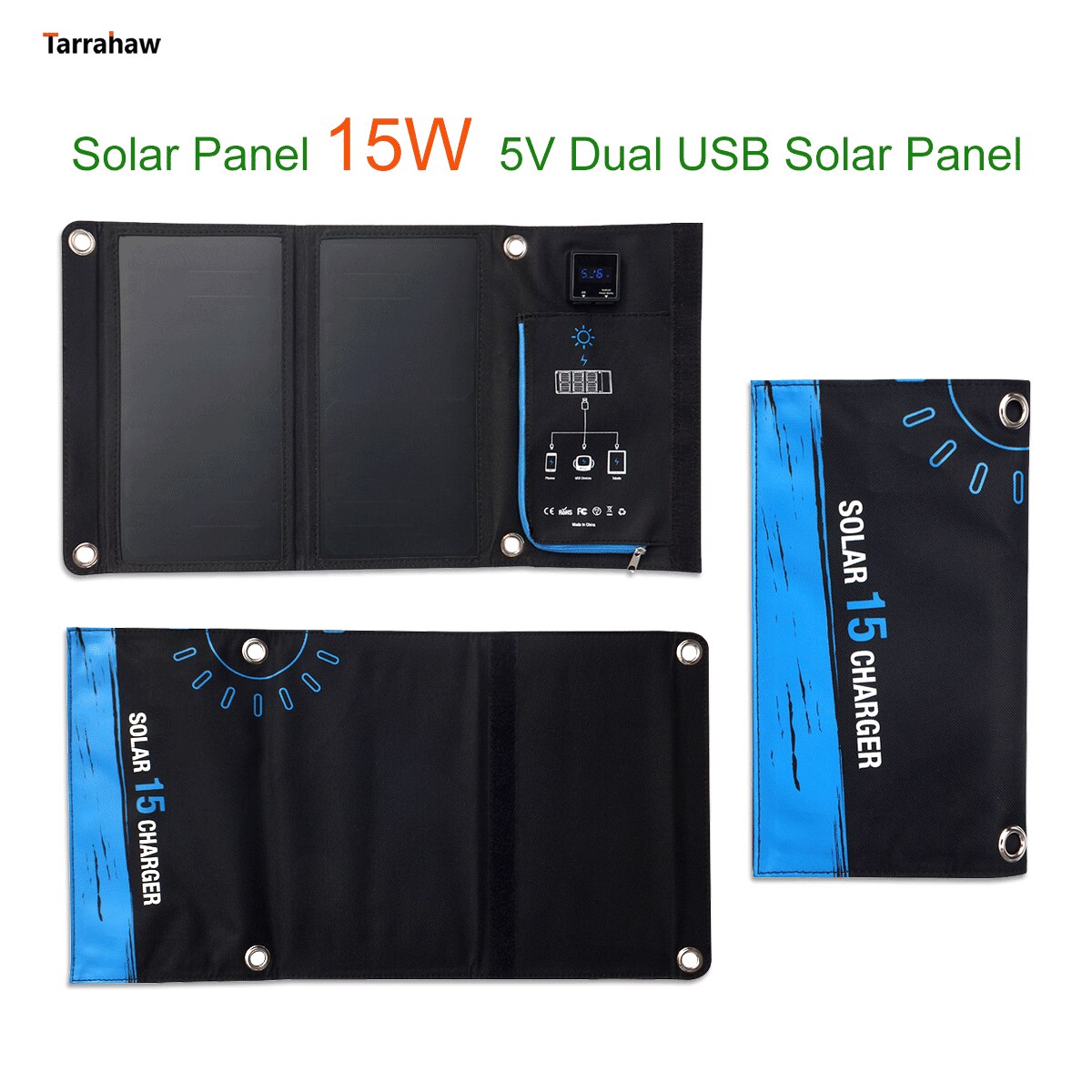 Tarrahaw Portable 15W Folding Solar Mobile Power W... – Grandado