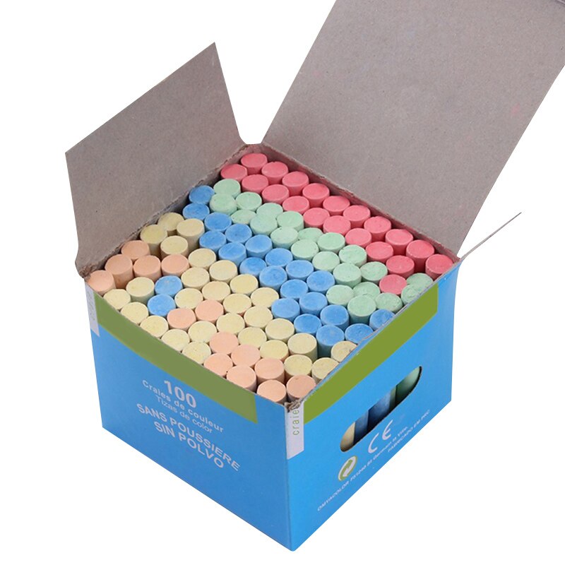 100pcs Mixed Colour White Chalk Sticks Pack Kids P... – Grandado
