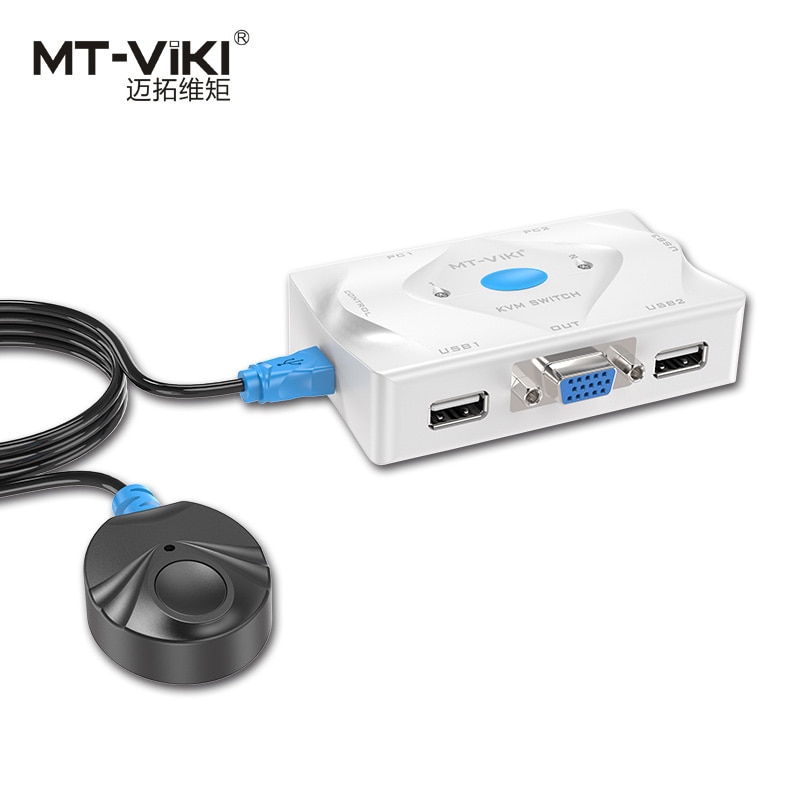 MT-Viki 2 Port KVM Switch VGA USB Hotkey Wired Rem... – Grandado