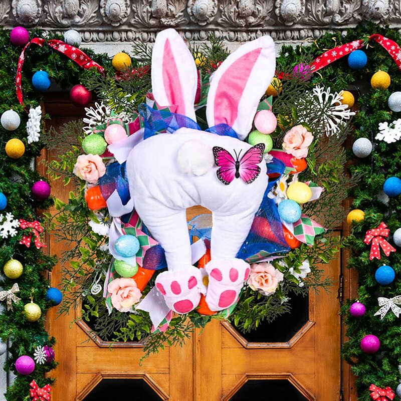 Easter Decoration Bunny Garland Easter Rabbit Wrea... – Grandado