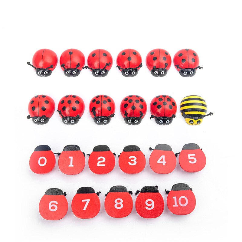 Baby Math Beetle Counting Toy Digitals 0-10 Wood C... – Grandado