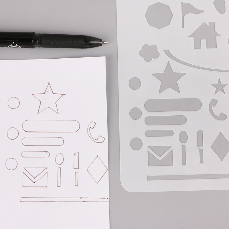 24Pcs Drawing Template Stencils Journal Notebook D... – Grandado
