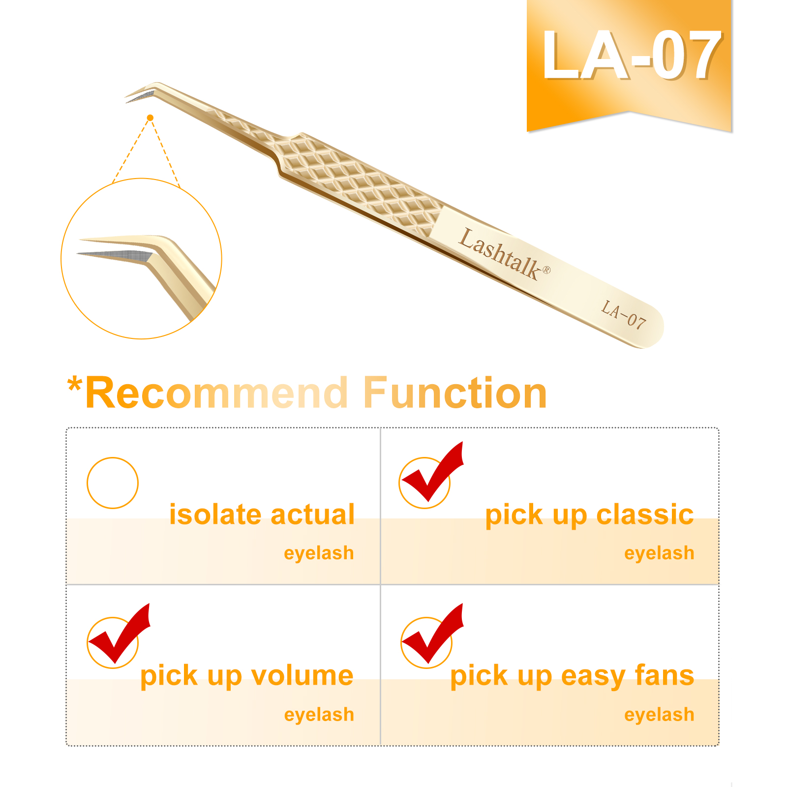 Lashtalk Precision Fiber Tip Tweezer Eyelash Exten... – Grandado
