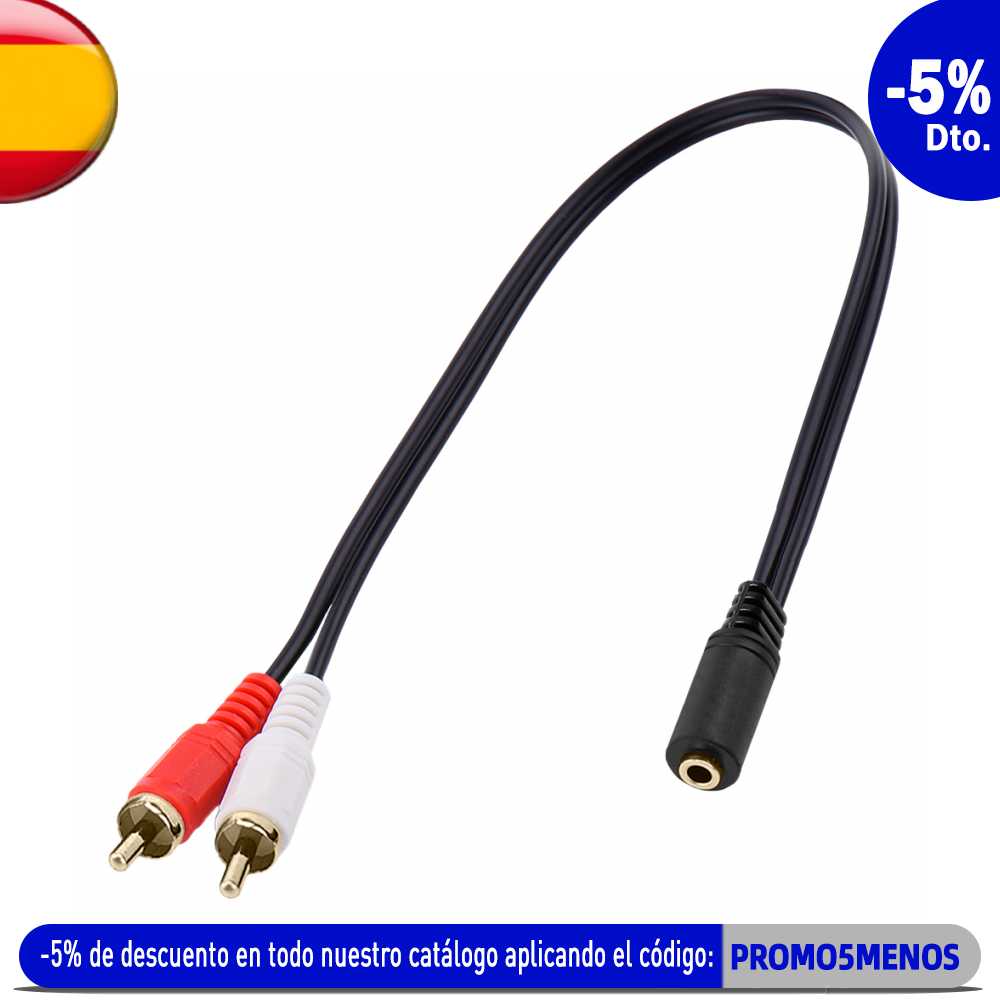 3.5mm to 2 RCA Cable Adapter Stereo Aux Female Min... – Vicedeal