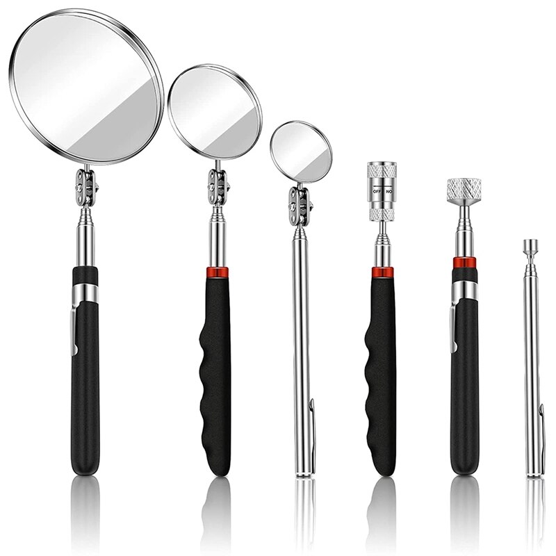 6 Pieces Telescoping Inspection Mirror Mechanic Ma... – Vicedeal
