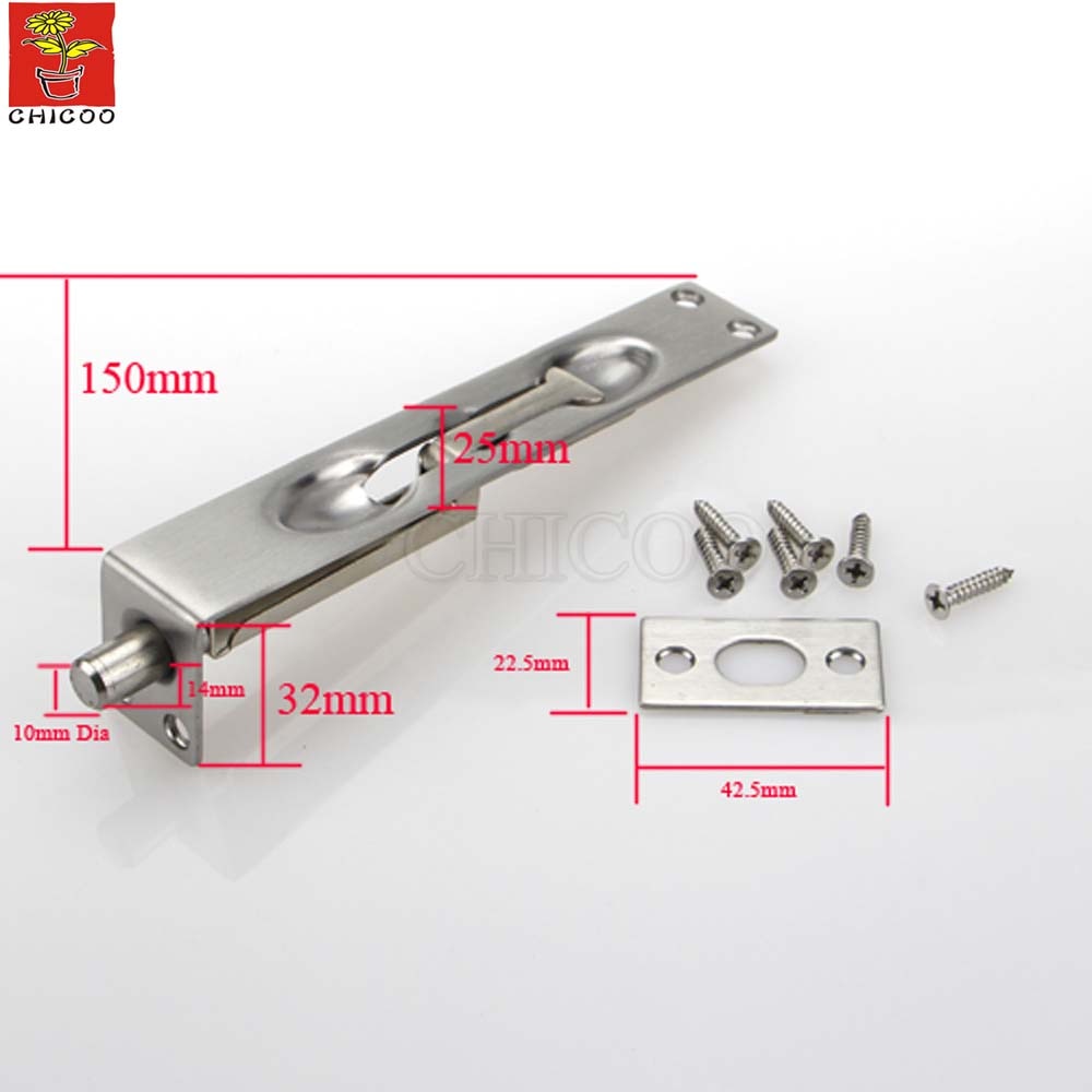 L Type 6 Inch Flush Door Bolt Lever Action Slide L... – Grandado