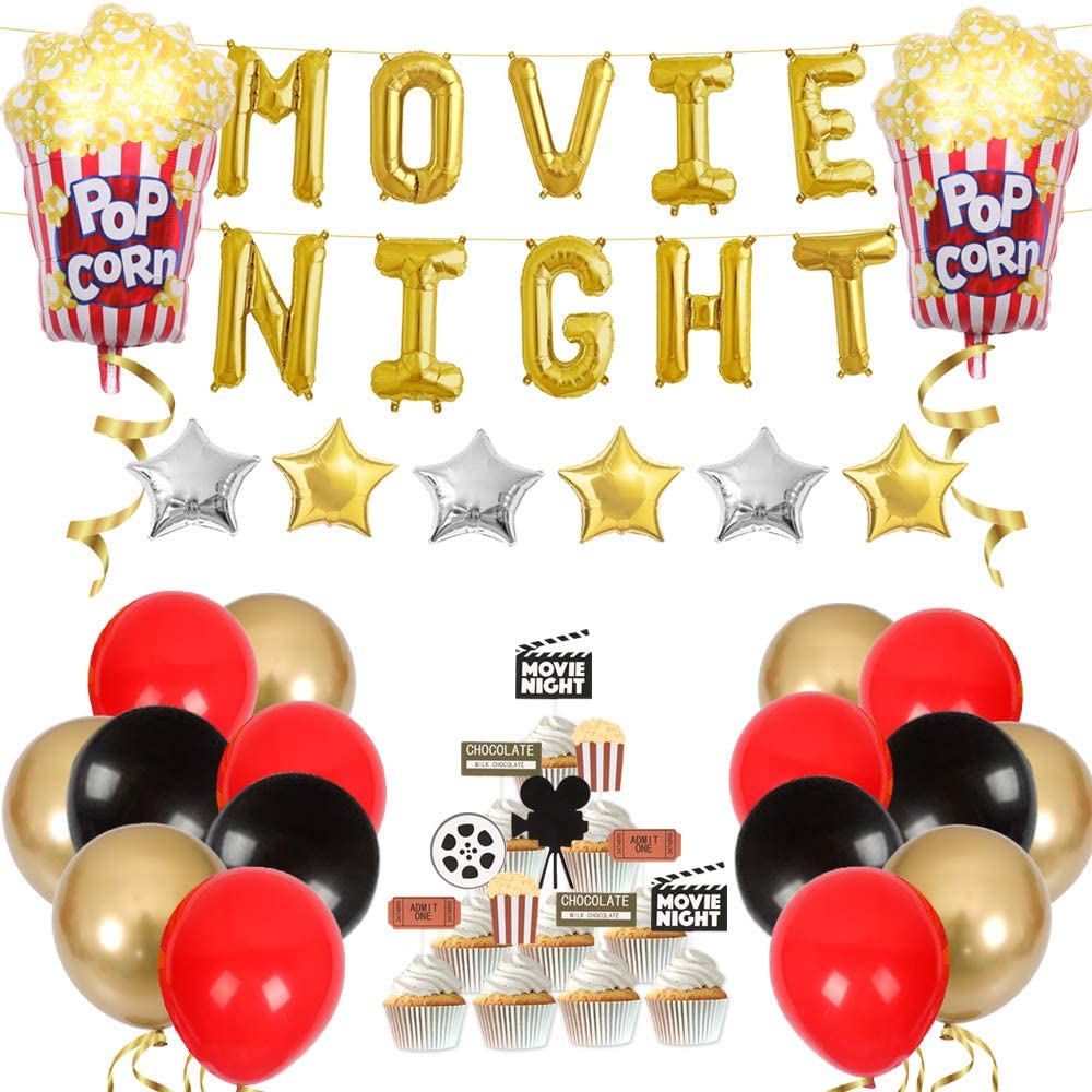 Movie Night Themed Party Decoration Hollywood Red ... – Grandado