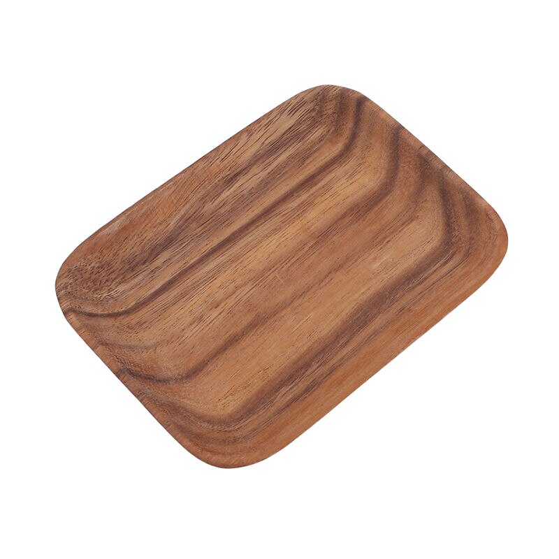 Acacia Wooden Tray Dinner Plate Food Dessert Tea P... – Grandado