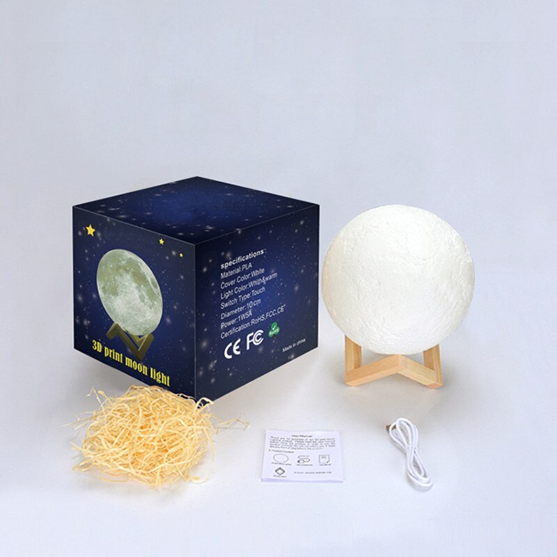 3D imprimer LED lune lampe télécommande/tactile in... – Grandado