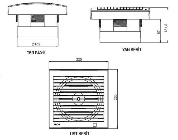 Aircol 150-MP Louvre Toilet, Wc and Bathroom Fan /... – Grandado