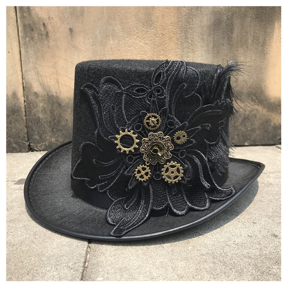 Men Women Vintage Handmade Steampunk Top Hat With ... – Vicedeal