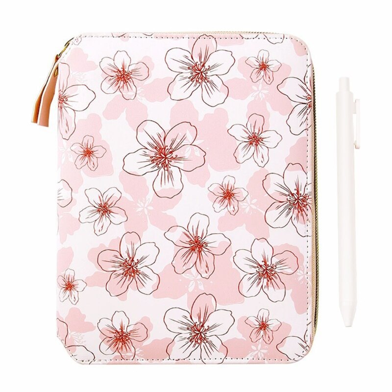 Cartoon Flower B6 Zipper Notebook Notepad with Pen... – Vicedeal