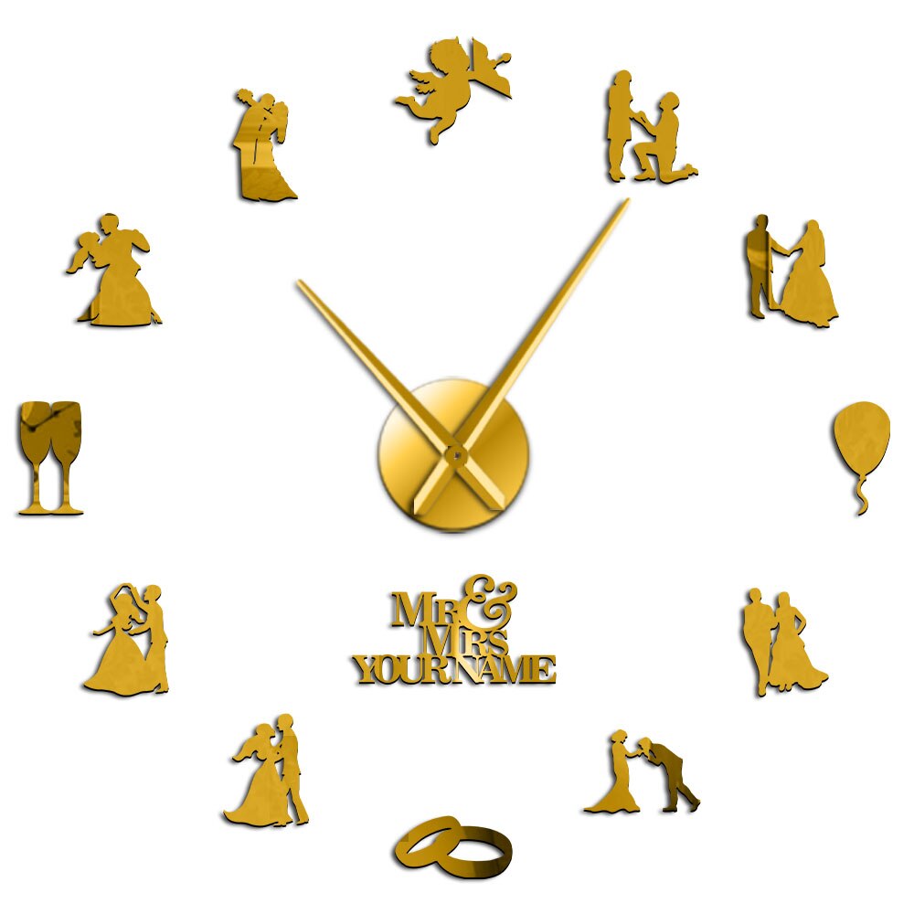 Valentine Couple Engaged DIY Wall Clock Wedding Ro... – Grandado