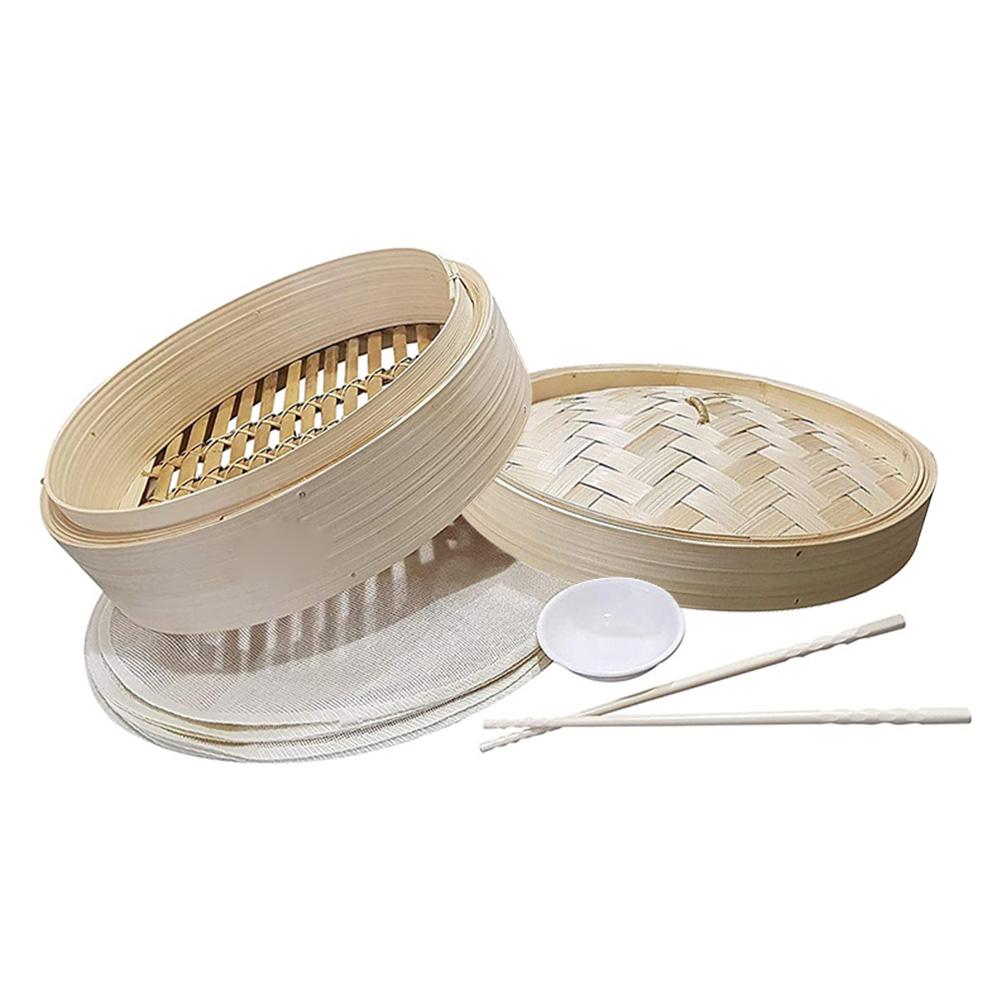 10 Inch Bamboo Steamer With Chopsticks 10 Liner St... – Grandado
