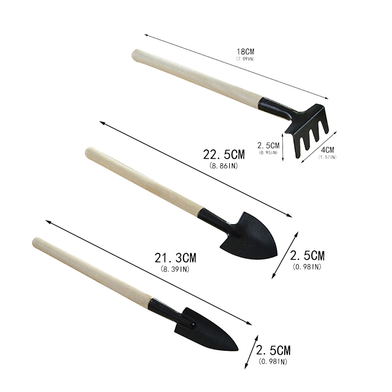 3pcs/set Mini Spade Shovel Harrow Set Gardening To... – Grandado