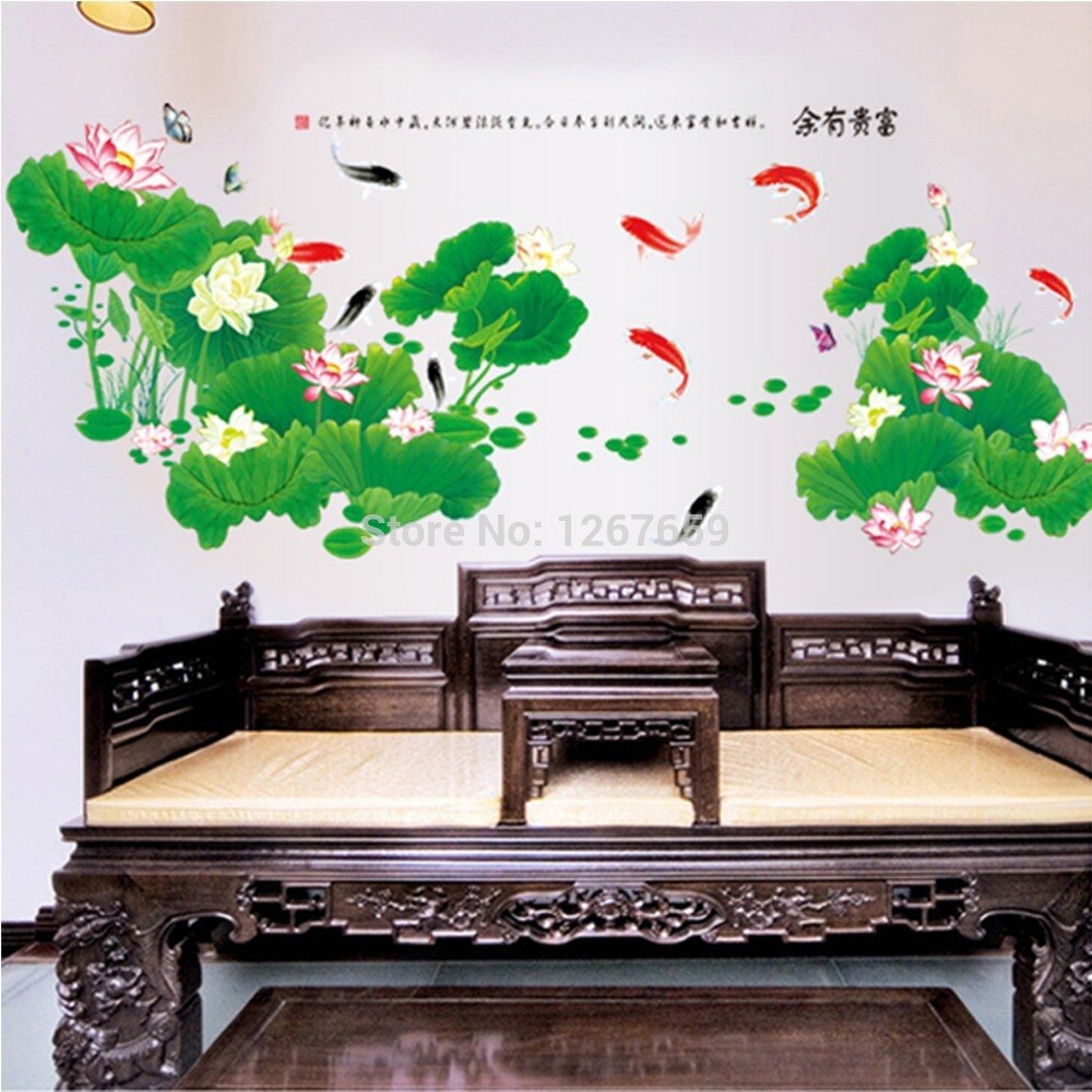 wall stickers chinese style living room tv wall wa... – Grandado
