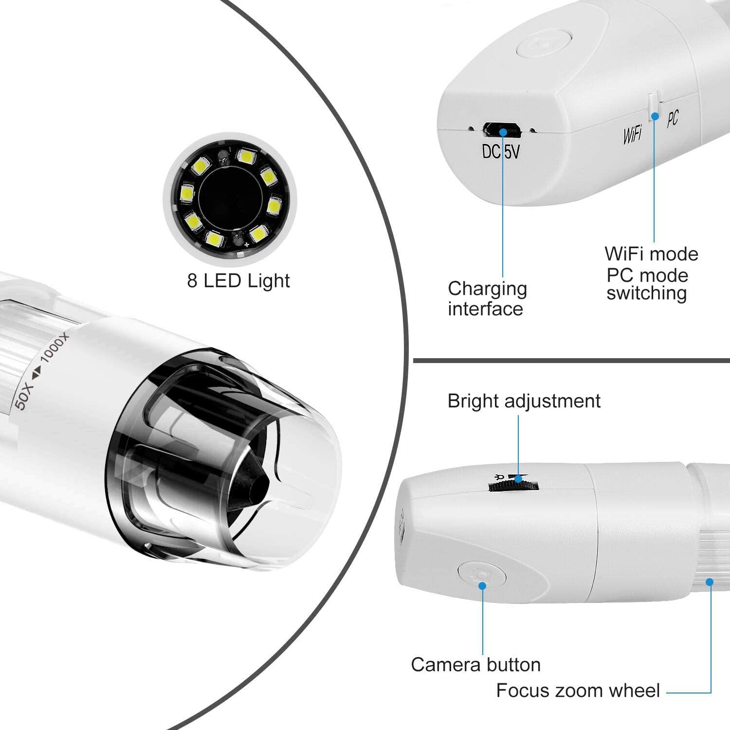 Wireless Digital Microscope Handheld USB Microscop... – Vicedeal