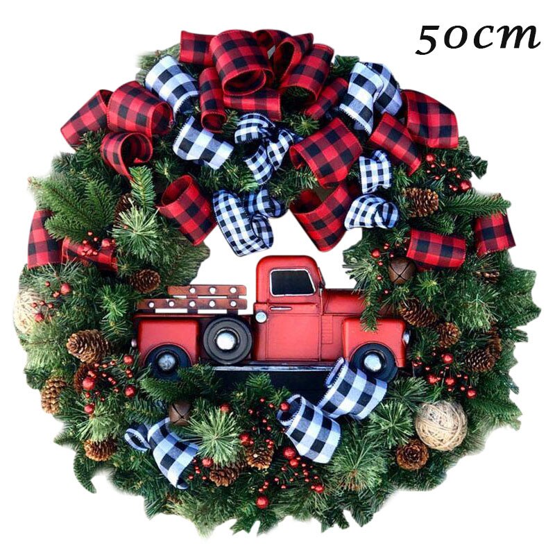 Rode Vrachtwagen Kerstkrans Venster Voordeur Decor... – Vicedeal