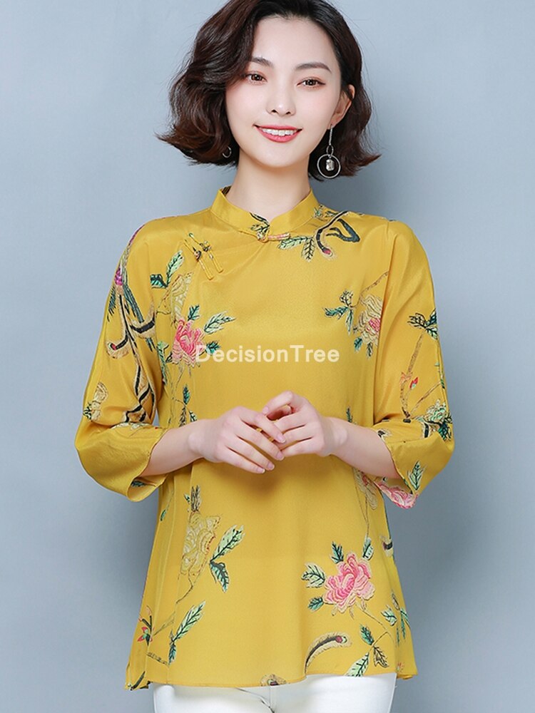 2022 chinese dress lady casual shirt traditional c... – Grandado