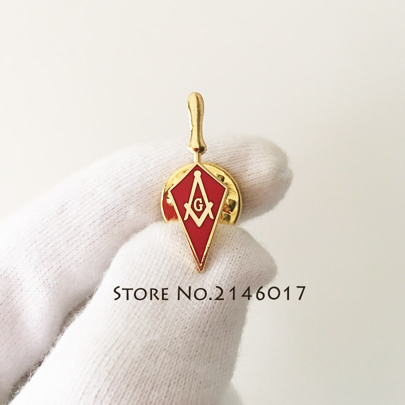1 stücke Rot Emaille Freimaurer Brosche Freimaurer... – Vicedeal