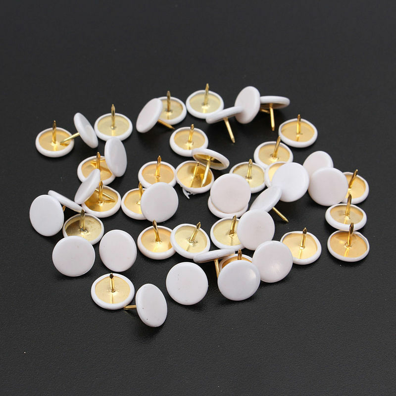 50pcs White Round Shape Push Pins Thumb Tacks for ... – Grandado