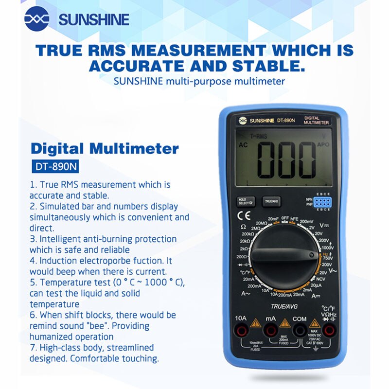 Sunshine DT-890N Digitale Multimeter Intelligente ... – Grandado
