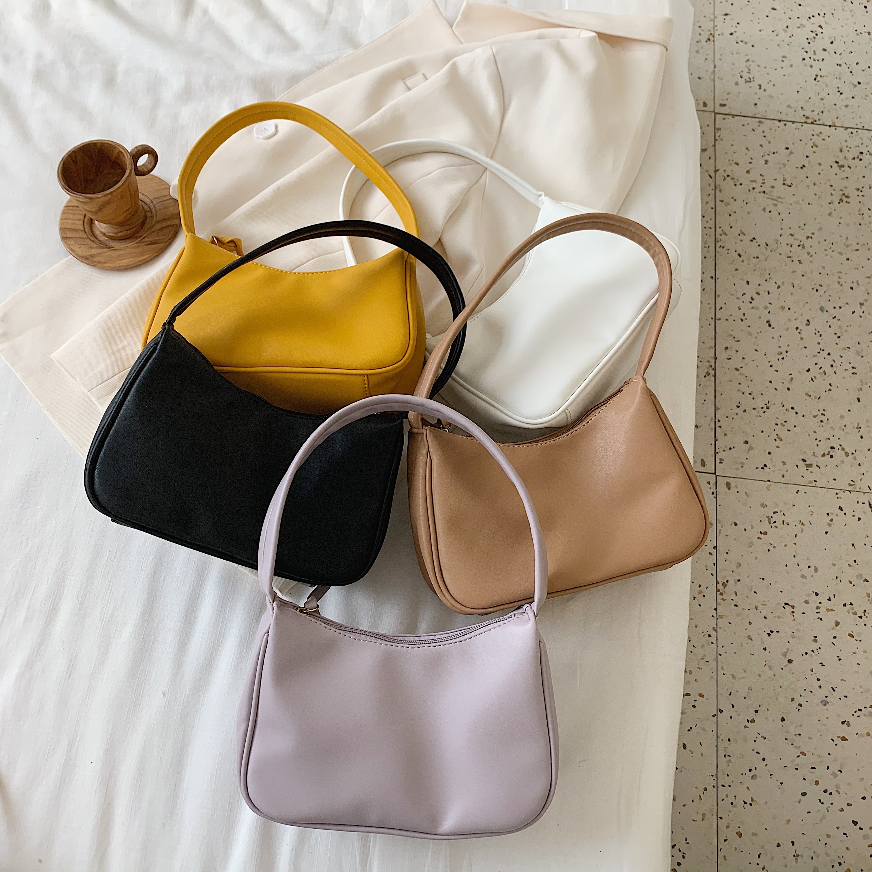 Small Solid Color PU Leather Shoulder Bags For Wom... – Grandado