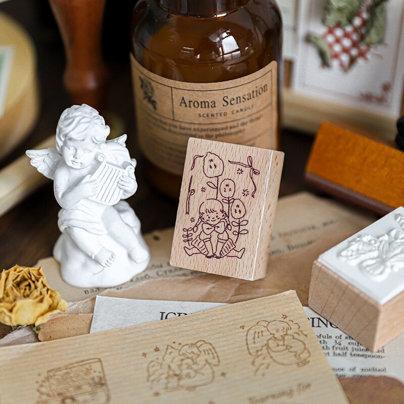 8PCS/LOT quiet season series stamp DIY wooden rubb... – Grandado