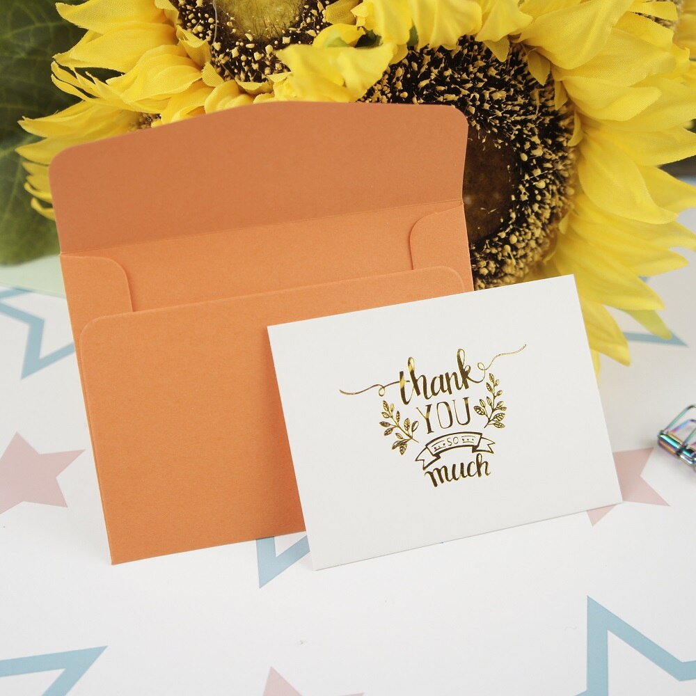 multi-use 25pcs Mini thank you Card gold with oran... – Grandado