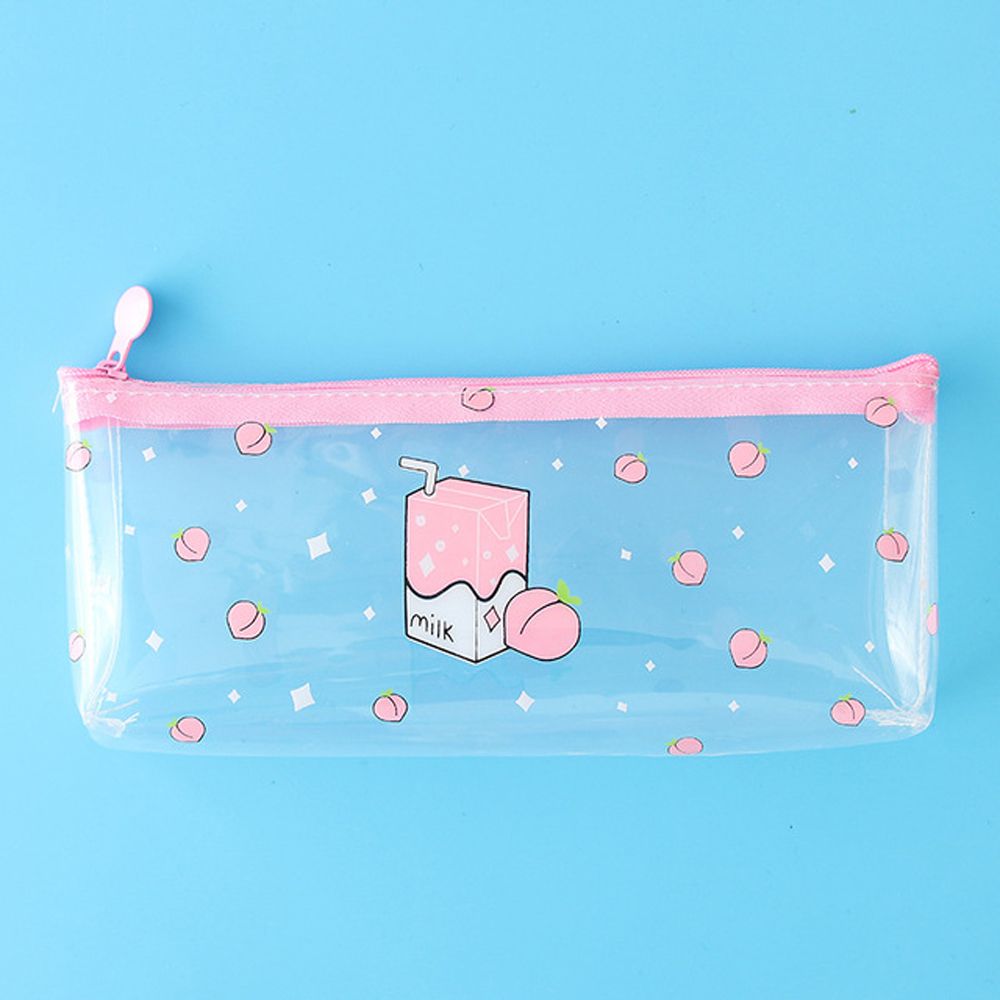 Peach Milk Transparent PVC Pencil Case Cute Storag... – Vicedeal