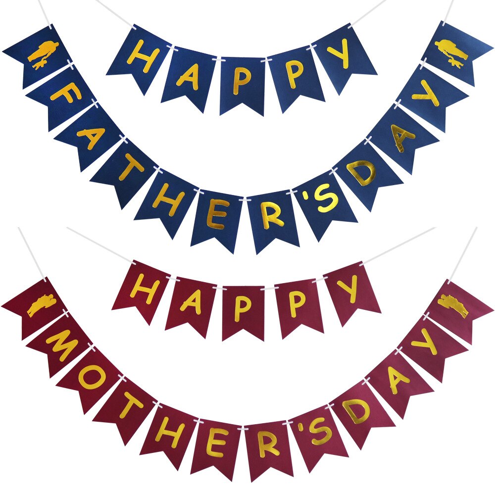 HAPPY MOTHERSDAY FATHERSDAY Banner Blue Red Gold L... – Vicedeal