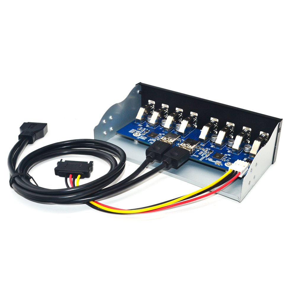 8 Port USB Hub USB3 5,25 USB 3,0 Front Panel Split... – Vicedeal