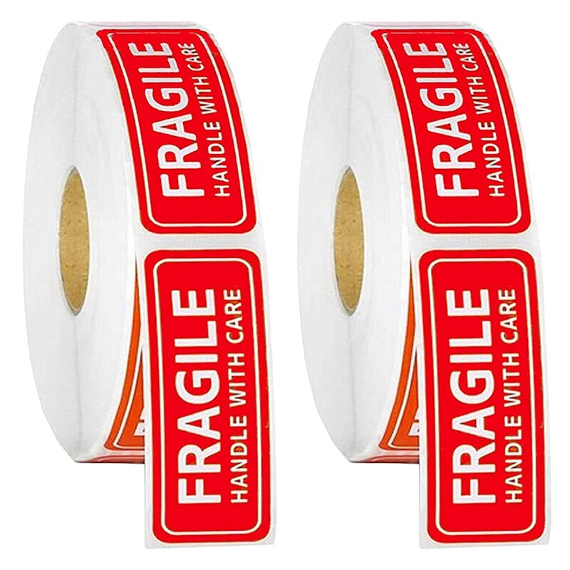2 Roll 1Inchx 3Inch Labels Fragile Sticker Red Fra... – Vicedeal