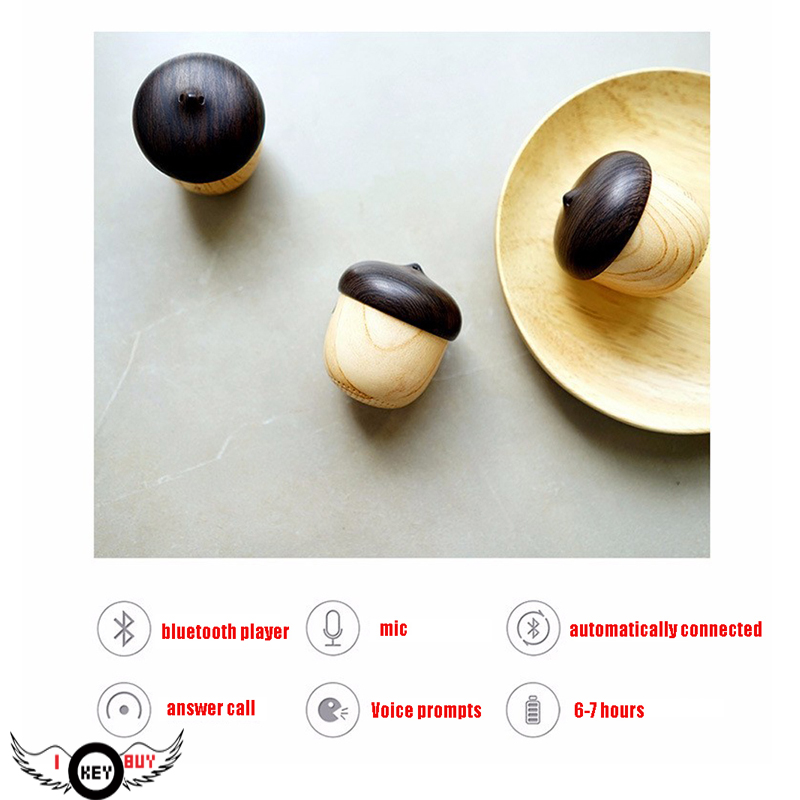 Portable Mini Speakers Small Cute Wooden Nut Shape... – Grandado