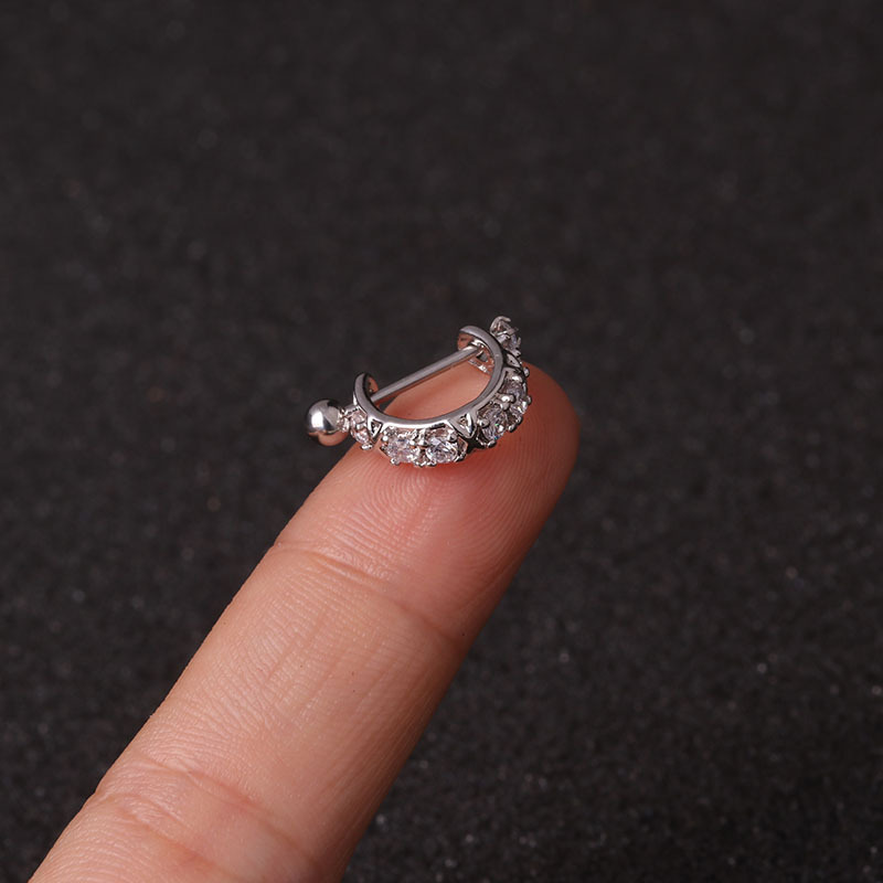 1Pc Crown Cz Hoop Cartilage Earring Piercing Stain... – Grandado