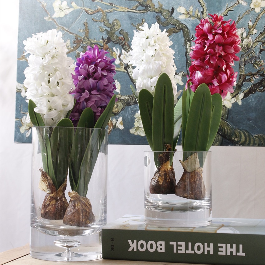 Artificial flower hyacinth with bulbs ceramics sil... – Grandado
