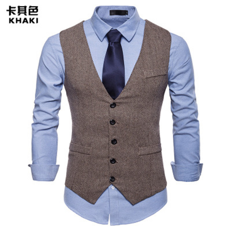 Homens coletes blazer formal sólido único breasted... – Vicedeal